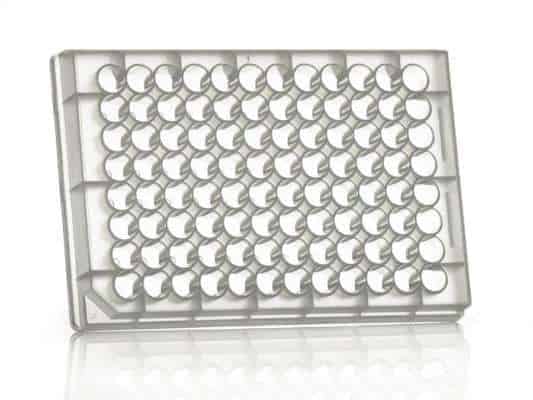 96 Well Storage Microplate, 200 µl round wells, V shaped bases, clear ...